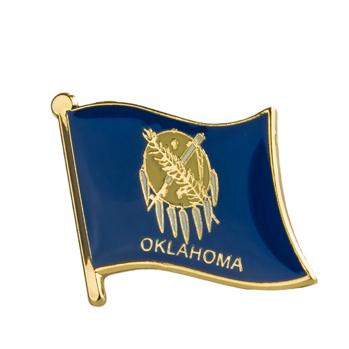 Oklahoma Flag Lapel Pin 3/4" x 5/8" – PatchesOhoul